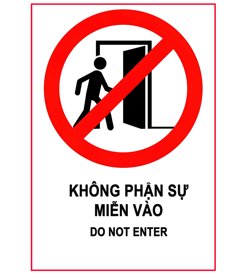 Biển Báo Dán Tường Không Phận Sự Miễn Vào (12x15cm) | TuongVip.vn